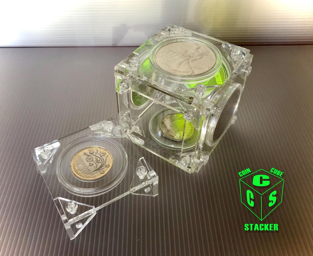 Coin Cube Stacker for Various Coin Types (can House 5 Coins) and Stack (flatpack) - Etsy