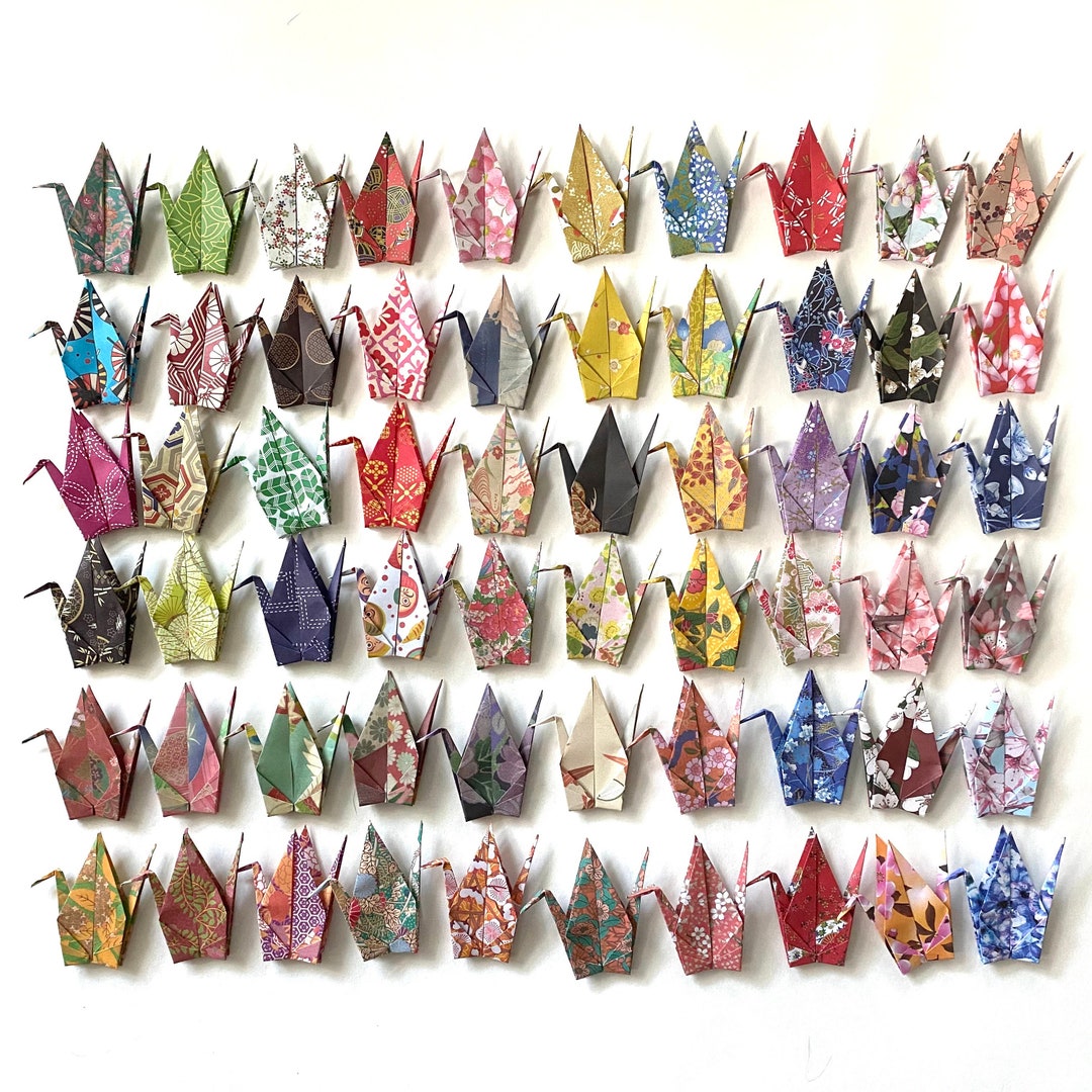 60 Medium Origami Cranes, Origami Room Decor, Origami Crane, Cake ...