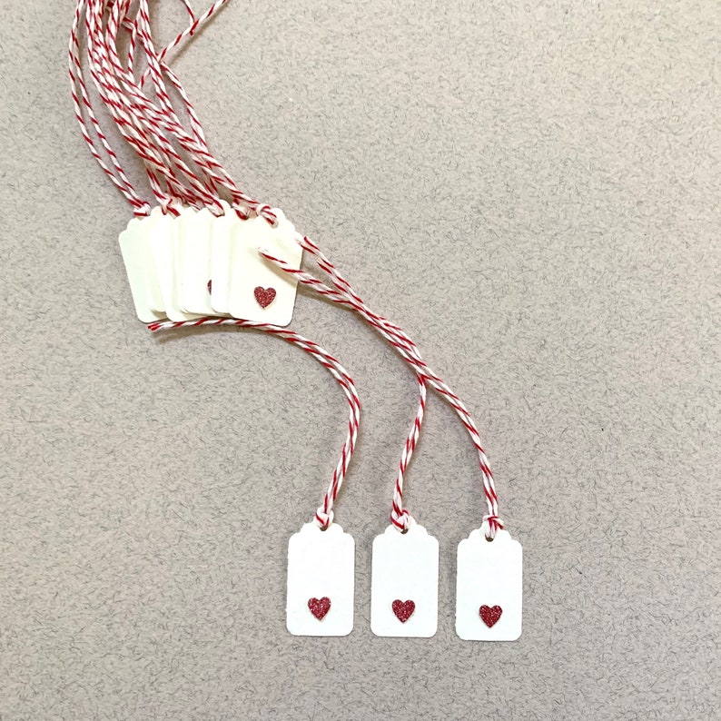 10 Tiny Gift Tags/ Pink Heart Gift Tags/ Handmade Gift Tags/ | Etsy
