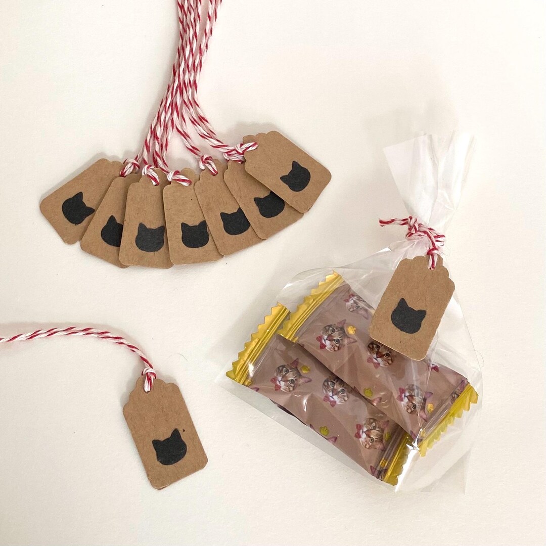 10 Tiny Gift Tags, Black Cat Gift Tags, Kraft Tags, Handmade Gift Tags ...