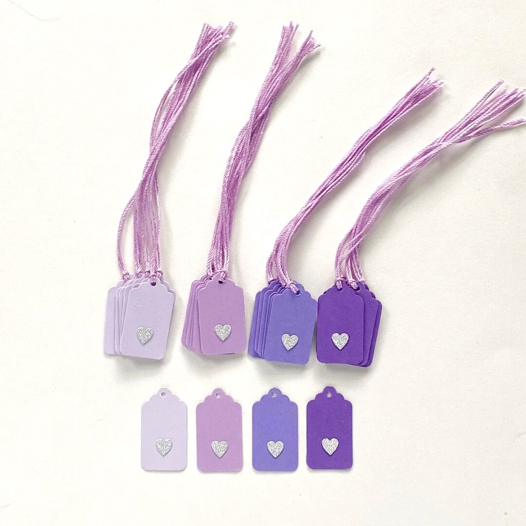 Tiny Gift Tags, Metallic Silver Heart Gift Tags, Handmade Gift Tags ...