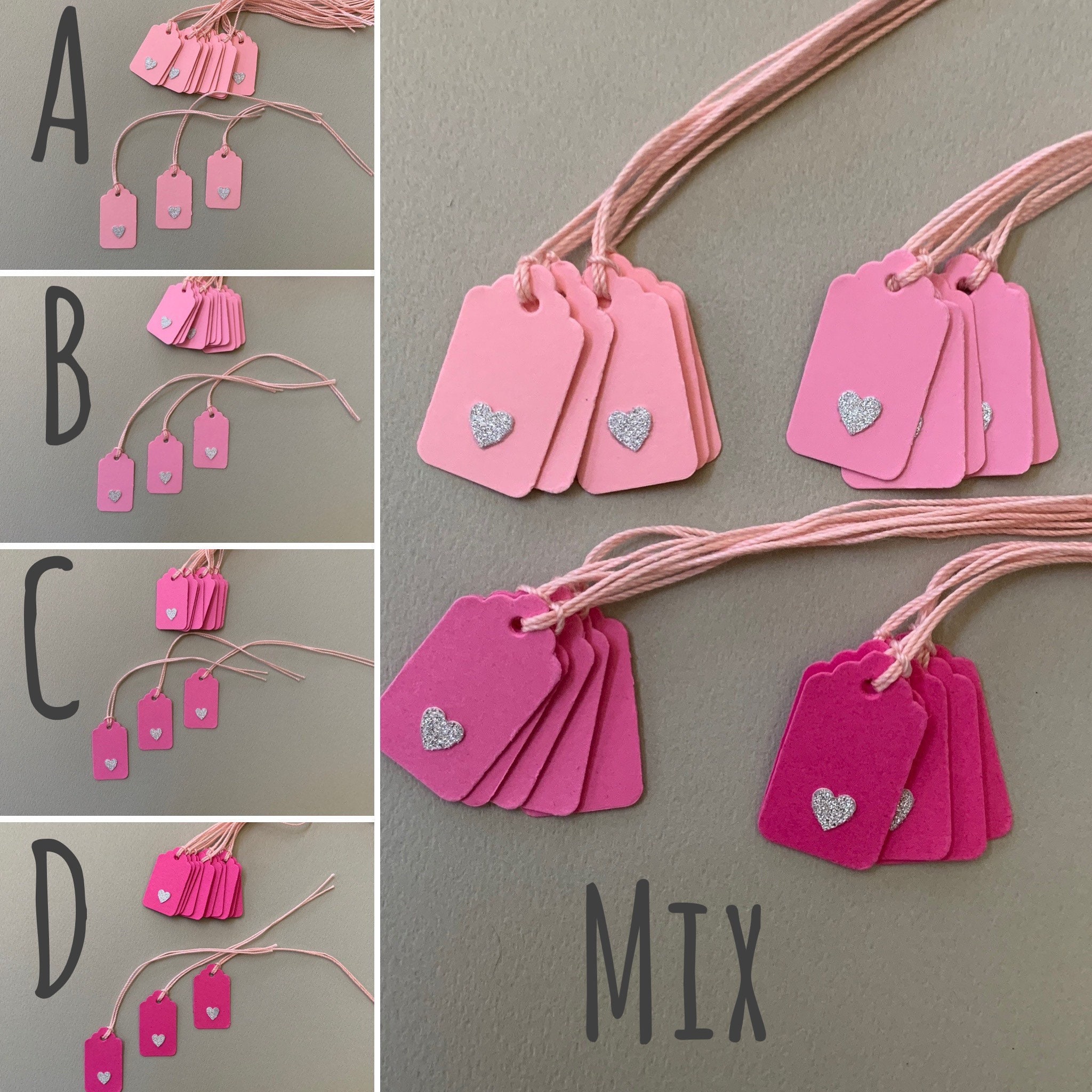 Tiny Gift Tags/ Metallic Silver Heart Gift Tags/ Handmade Gift | Etsy