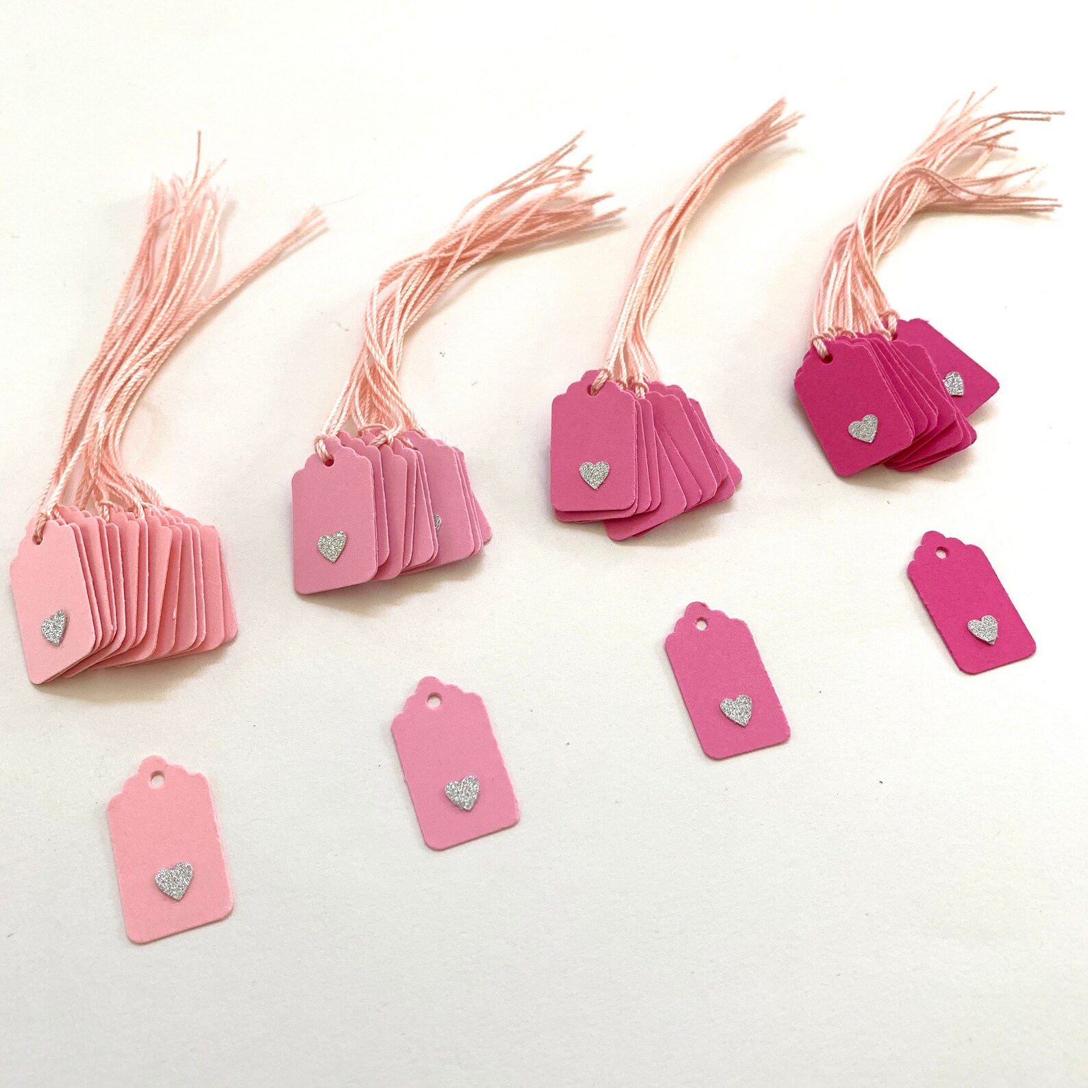 Tiny Gift Tags/ Metallic Silver Heart Gift Tags/ Handmade Gift - Etsy