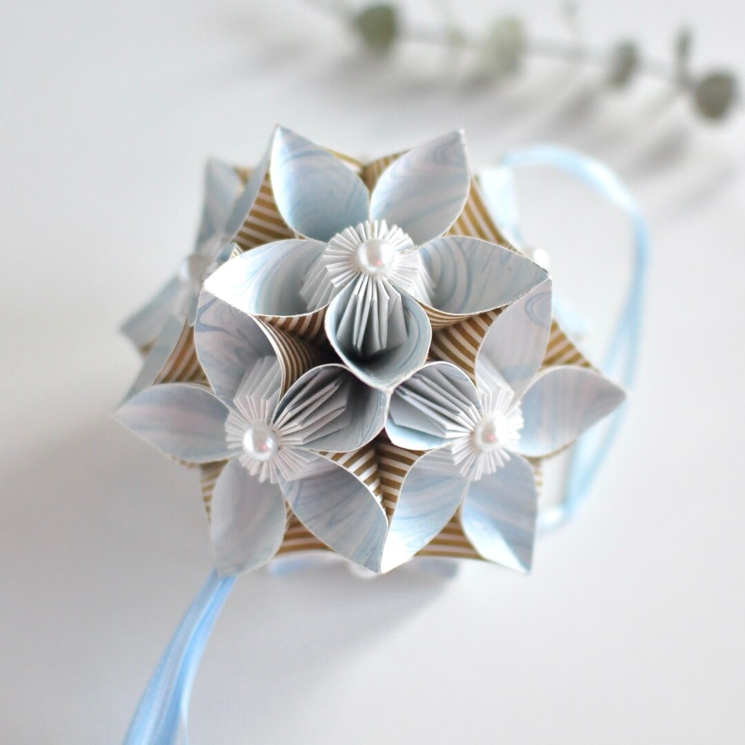 Kusudama Flower, Origami Flower Ornament, Paper Flower, Room Decor ...