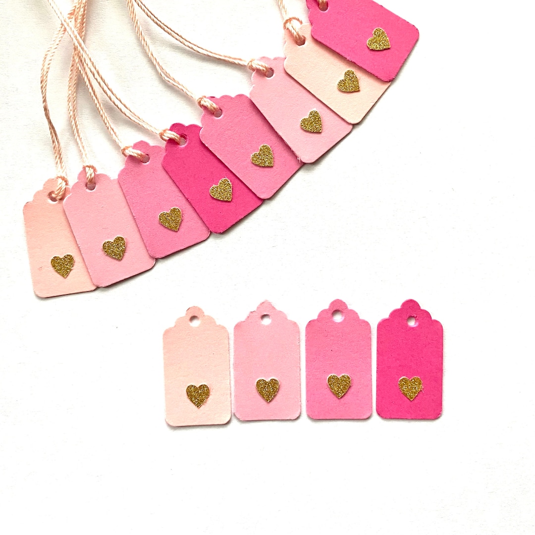 Tiny Gift Tags, Metallic Gold Heart Gift Tags, Handmade Gift Tags ...