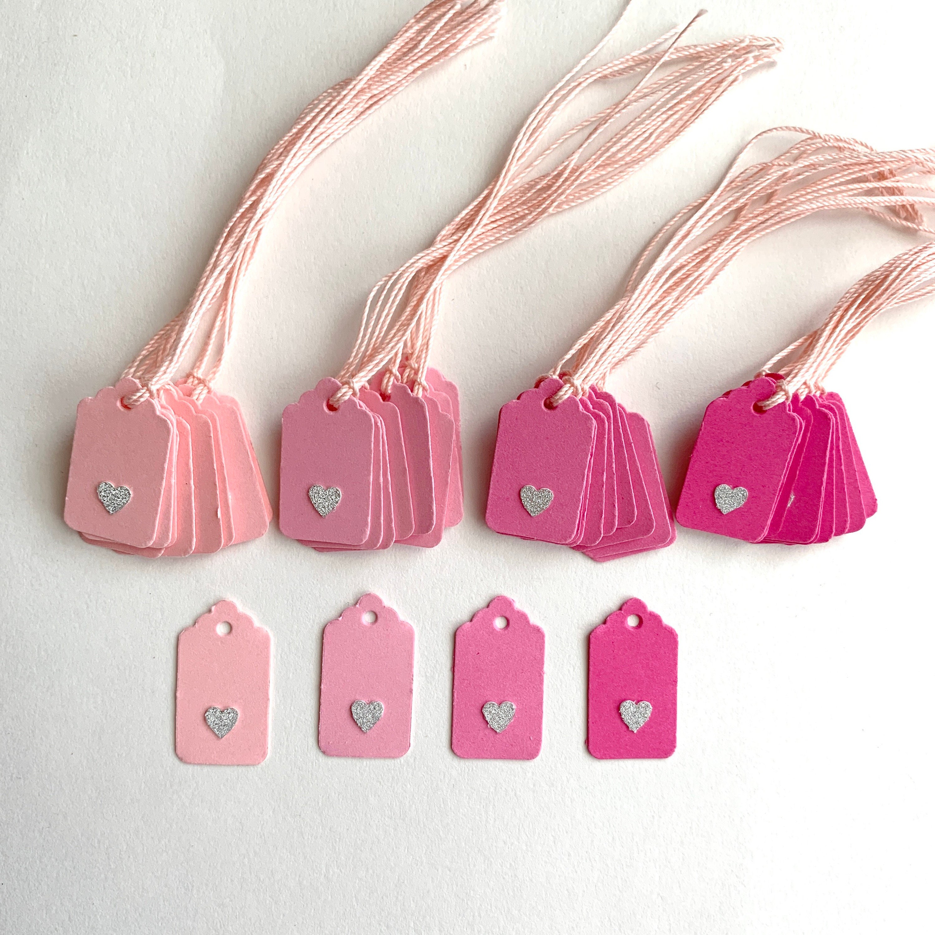 Tiny Gift Tags/ Metallic Silver Heart Gift Tags/ Handmade Gift | Etsy