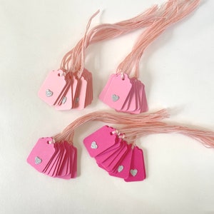 Tiny Gift Tags, Metallic Silver Heart Gift Tags, Handmade Gift Tags ...