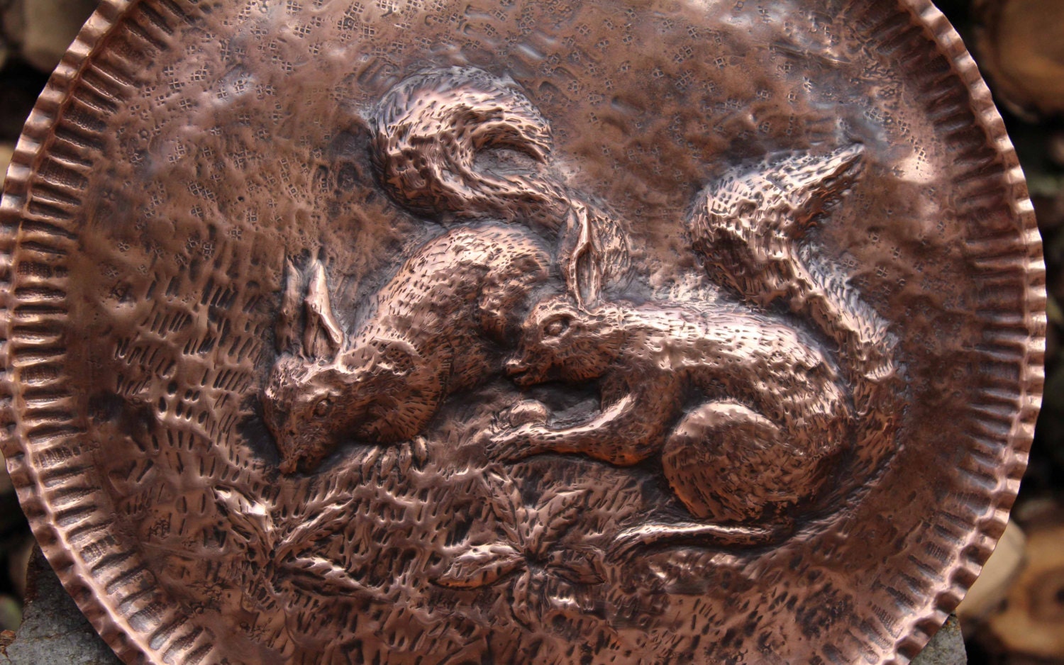 Handmade Copper Panel: Squirrels Into the Wood | Etsy