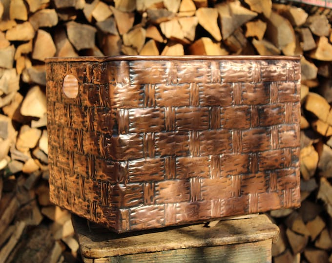 Handmade Copper Firewood Container - Etsy