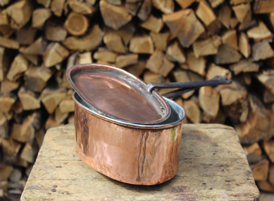 Handmade Oval Copper Pot With Wrought Iron Handle - Etsy