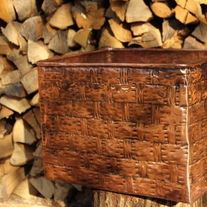 Handmade Copper Firewood Container - Etsy