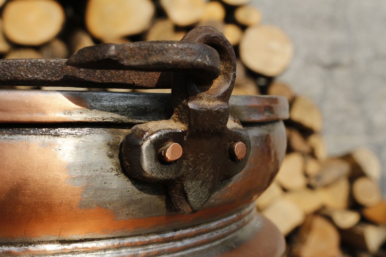 Antique Copper Jar Restored Bucket Container Flowerpot - Etsy