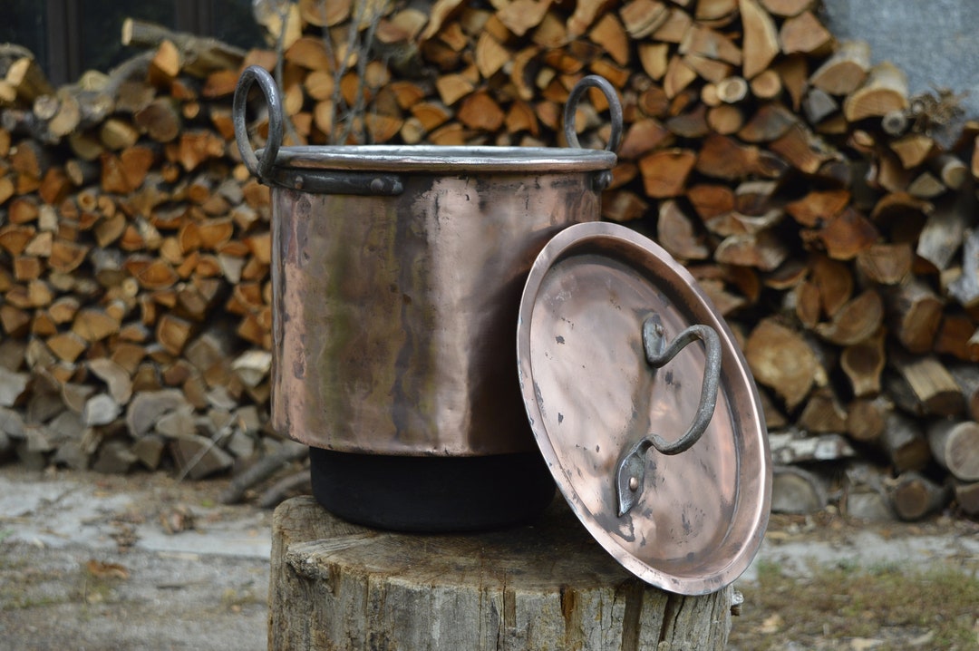 Antique Copper Pot Old Stove Cooking Pot Restored Handmade - Etsy