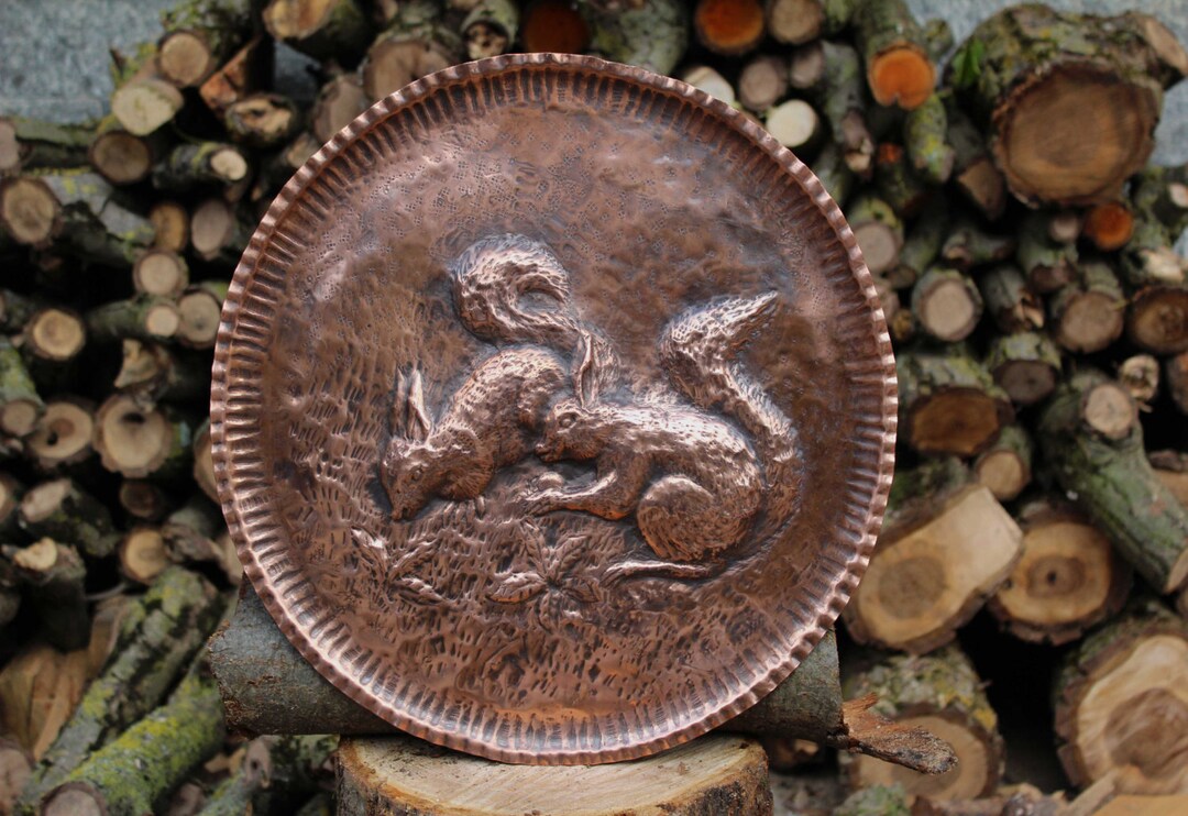 Handmade Copper Panel: Squirrels Into the Wood - Etsy