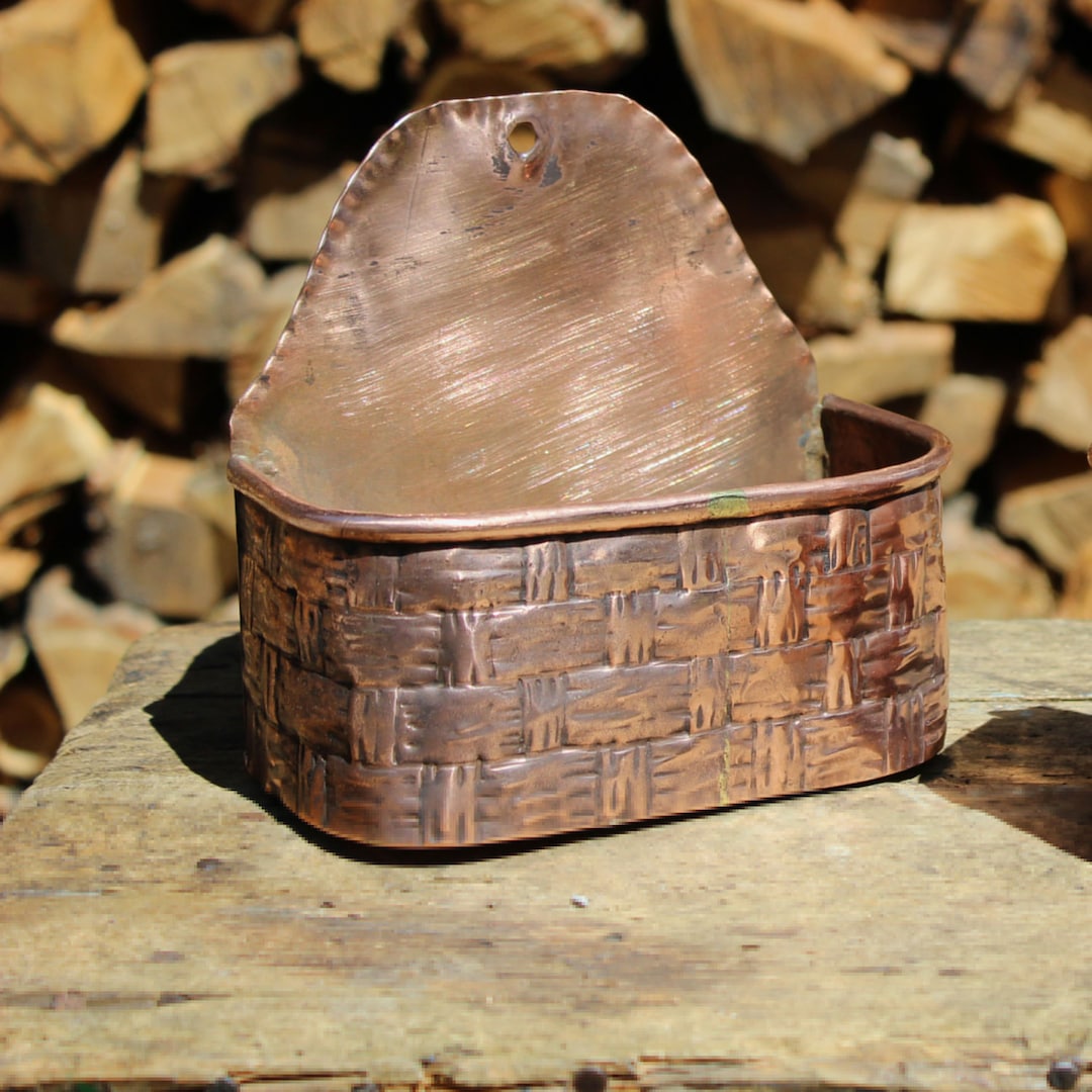 Handmade Copper Wall Basket - Etsy
