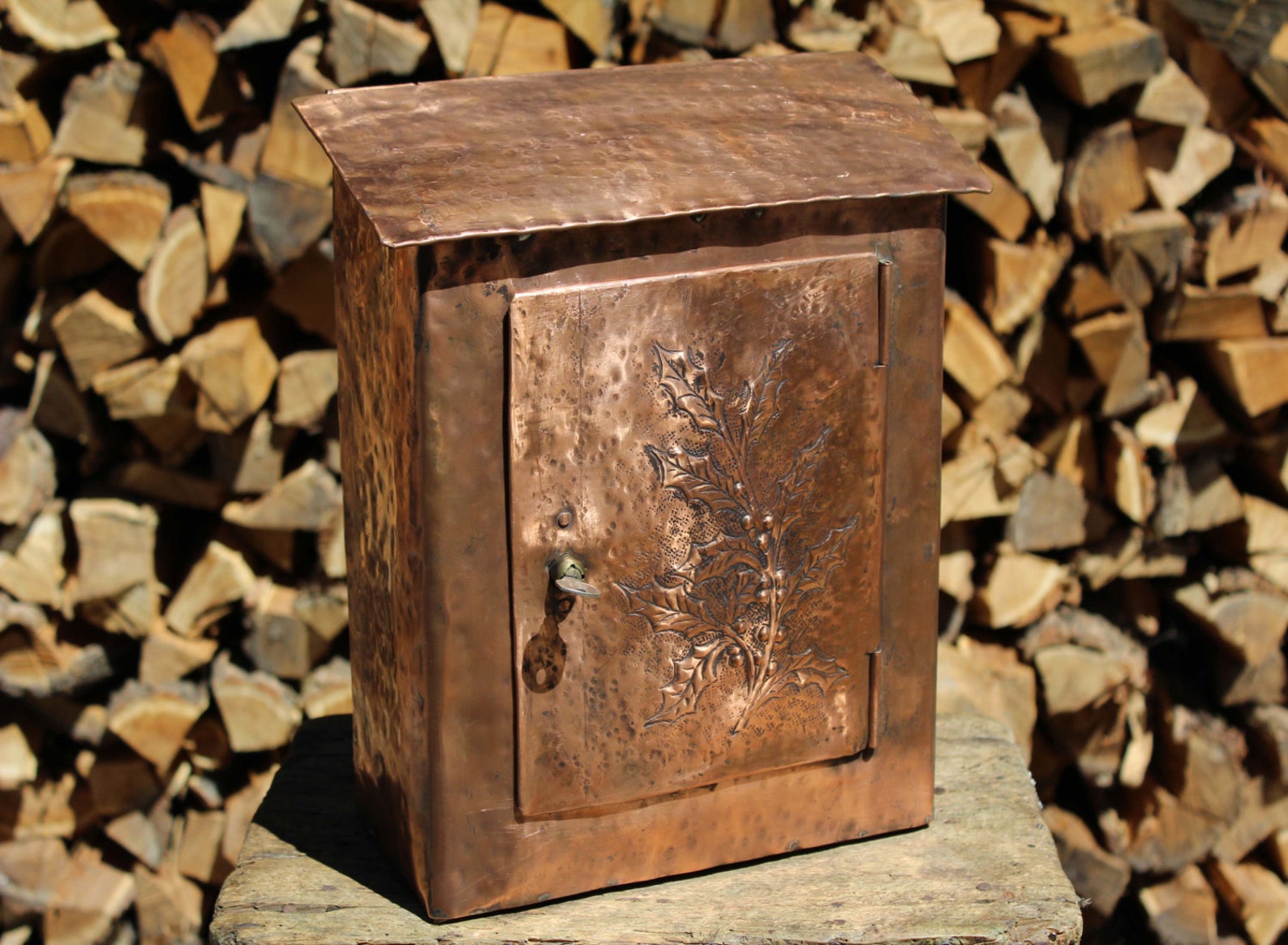 Handmade Copper Mailbox With Holly Branch - Etsy