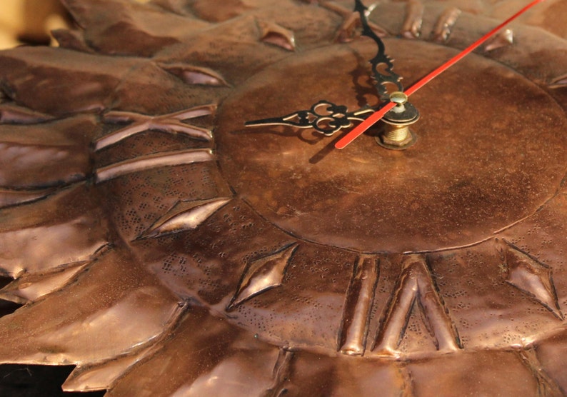 Hand-crafted Copper Roman Numeral Wall Sun Clock | Etsy