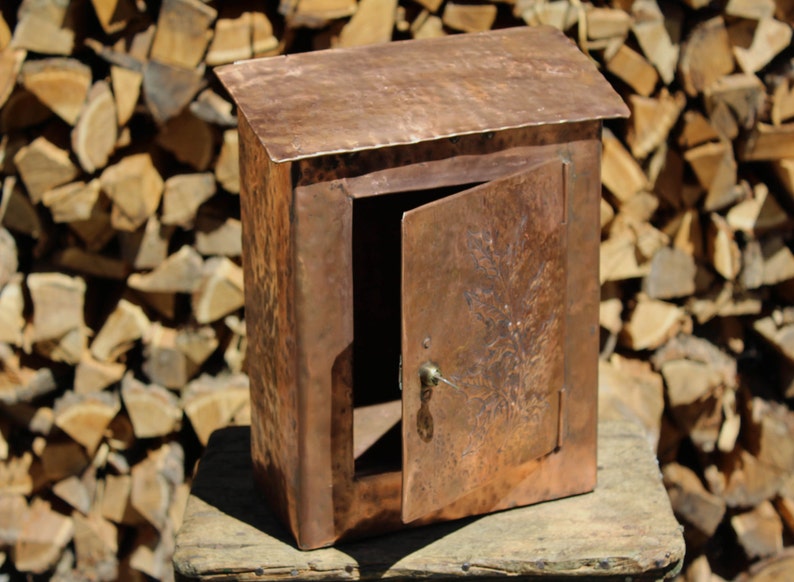 Handmade Copper Mailbox With Holly Branch - Etsy