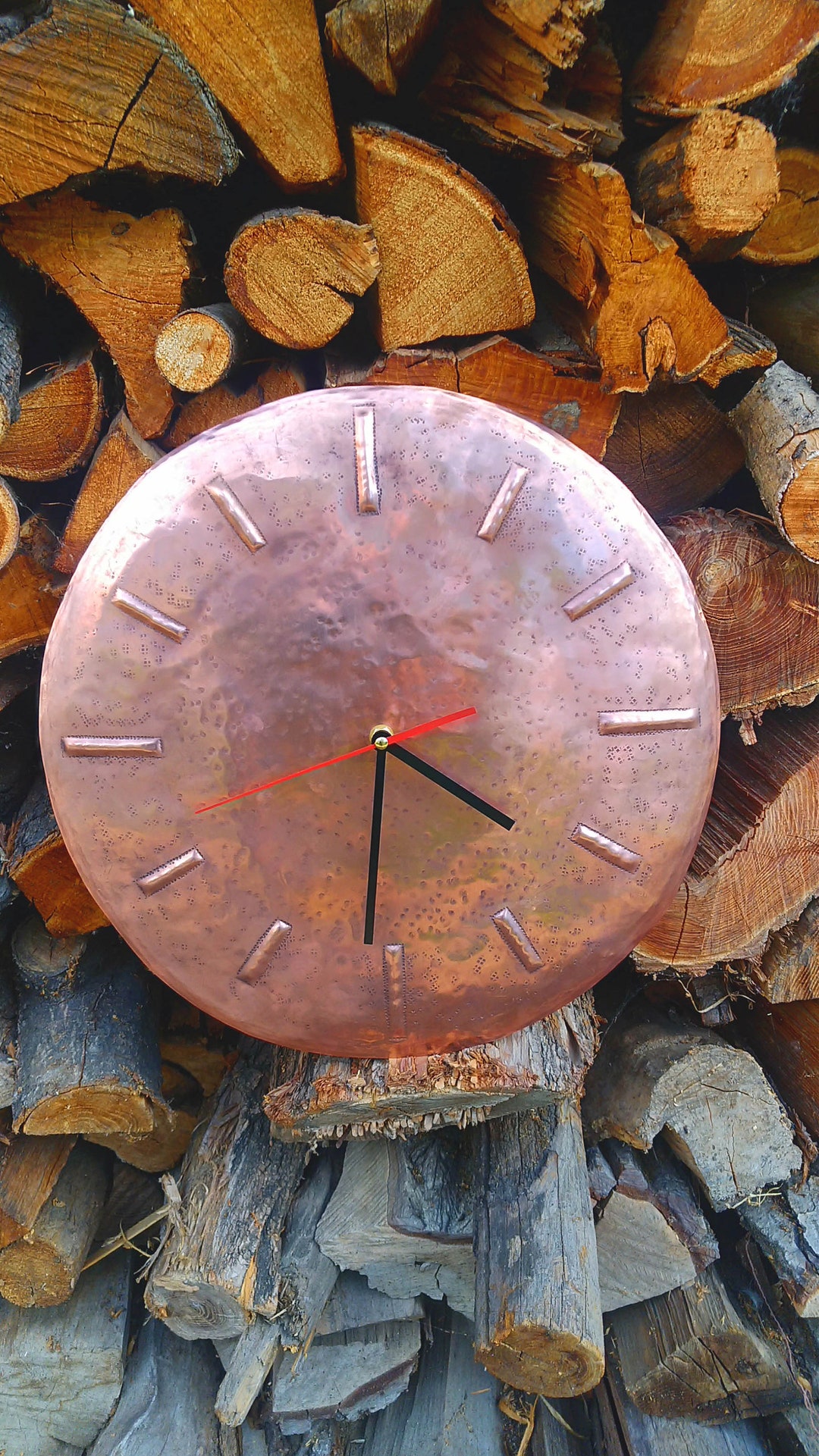Copper Clock, Handmade, Modern Style, Unique, Chiseled by Hand - Etsy