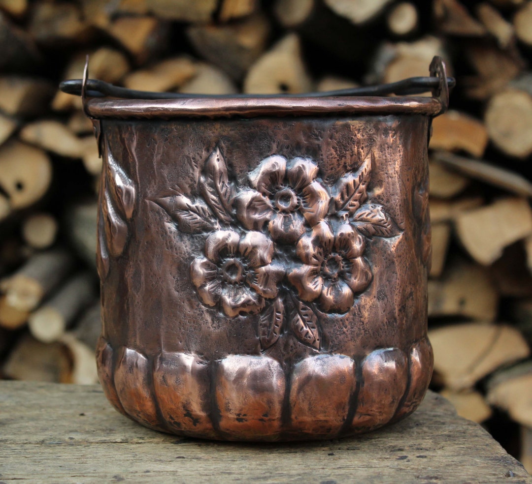 Rustic Decorate Vase , Rustic Metal Bucket, Handmade Copper Pots - Etsy