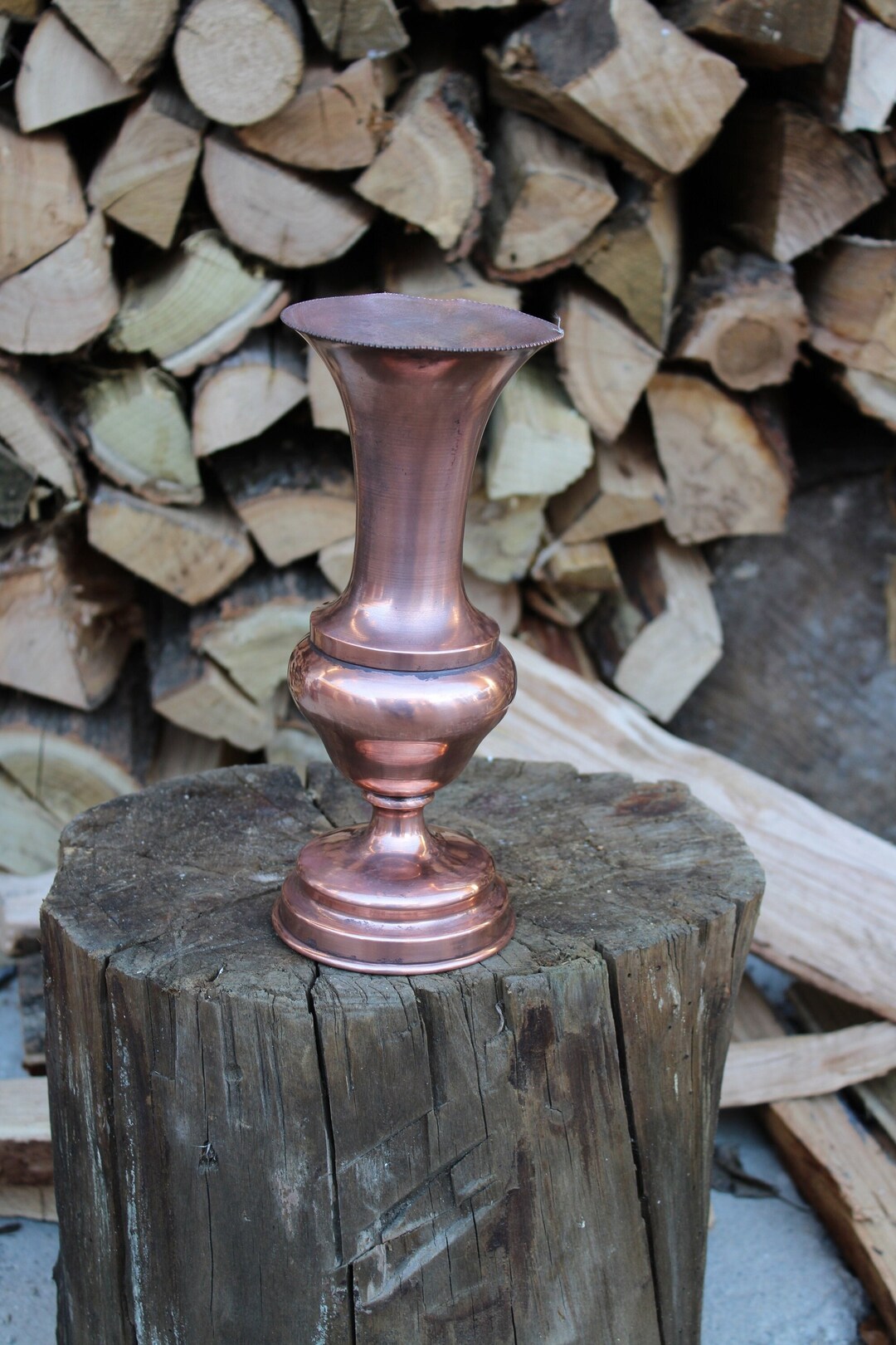 Small Tall Smooth Handmade Copper Vase - Etsy