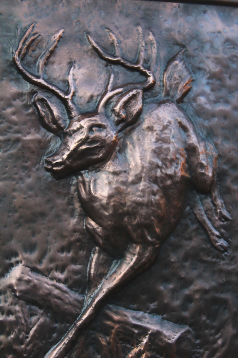 Cervo cerbiatto animali natura quadro in rame lavorato a mano - Etsy Italia