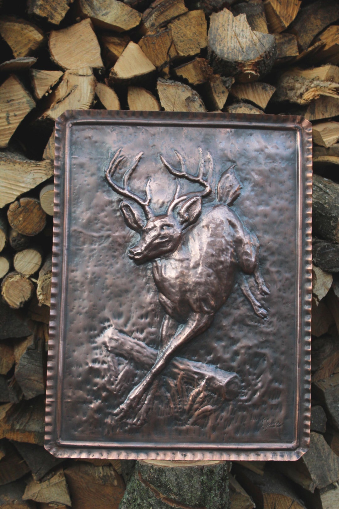 Handmade Copper Panel Running Deer - Etsy