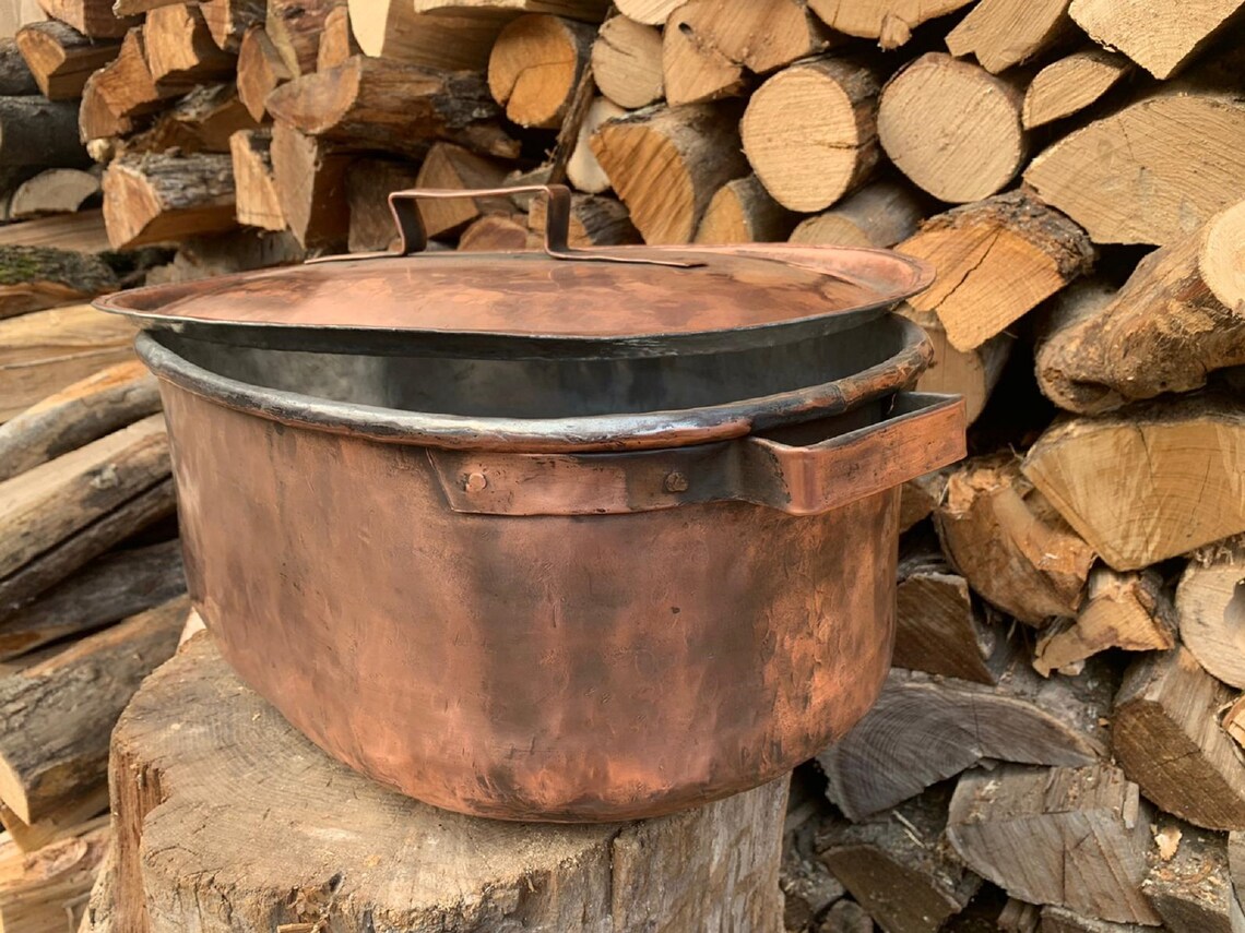 Large Handmade Copper Pot: Oval With High Sides Pot for - Etsy