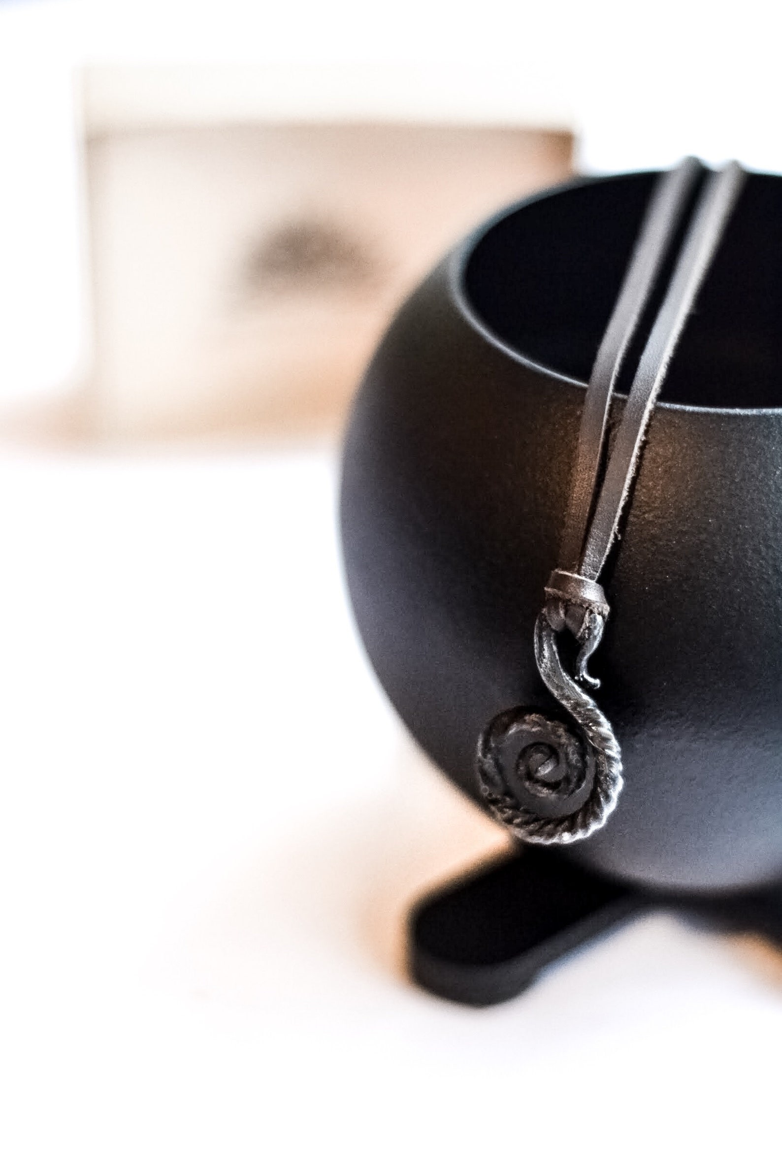 Forged Necklace, Hand Forged Spiral Pendant With Leather Cord - Etsy