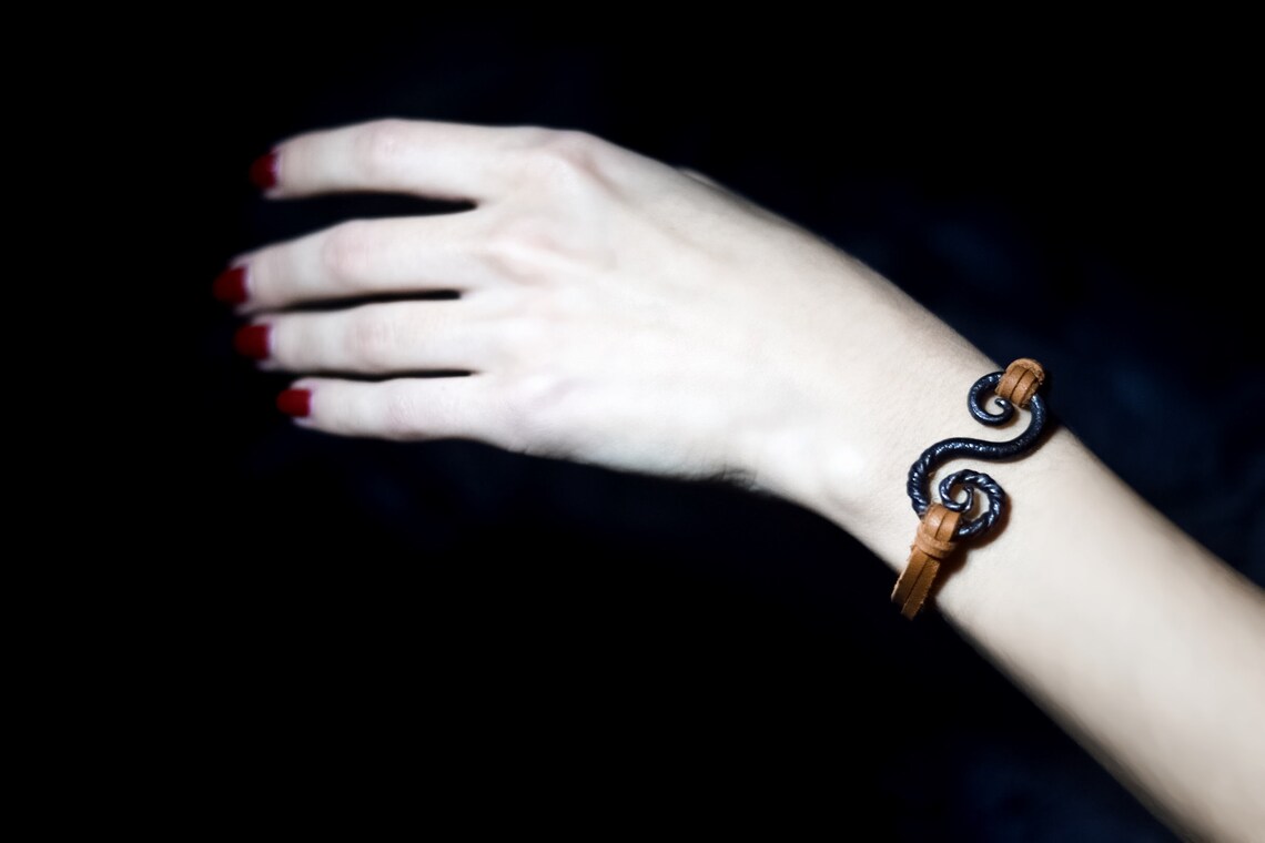 Hand Leather Bracelet, Iron Jewelry - Etsy