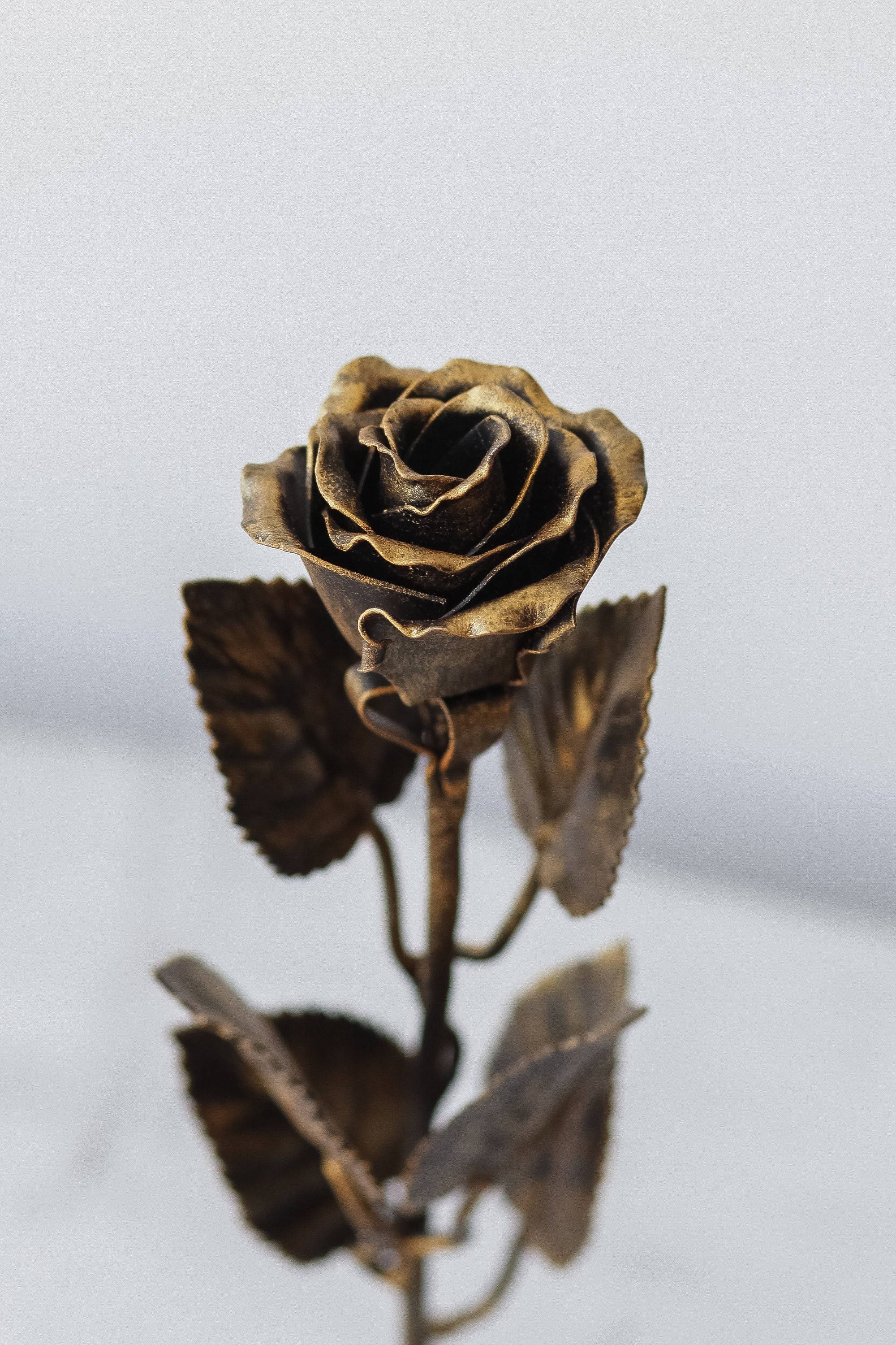 Handmade Metal Rose the Perfect Gift. Steel Rose gold - Etsy