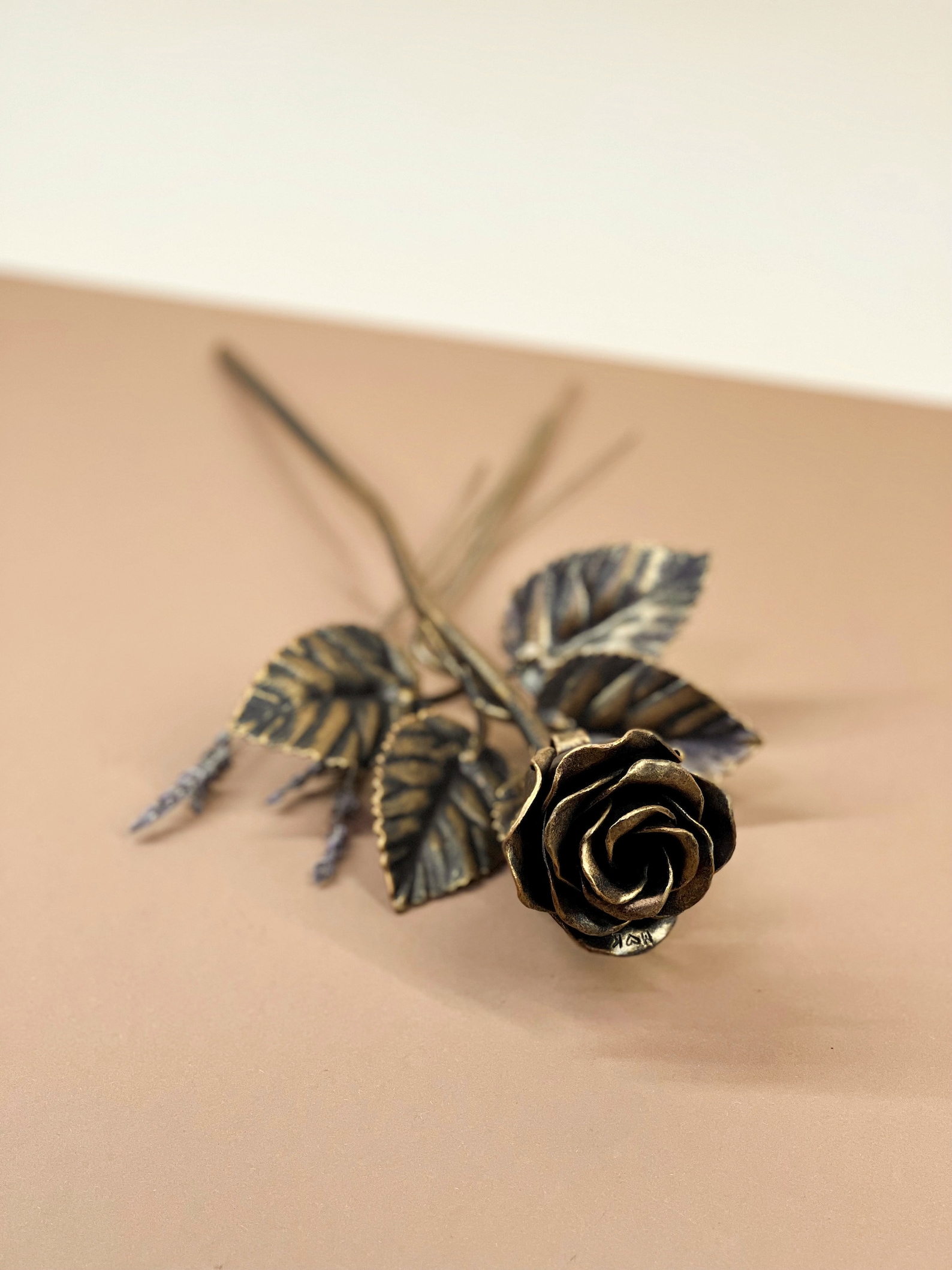 Hand-forged Steel Rose With Customizable Text Option - Etsy