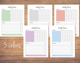 Printable Cleaning Chart Weekly Chore Checklist Adult Chore - Etsy