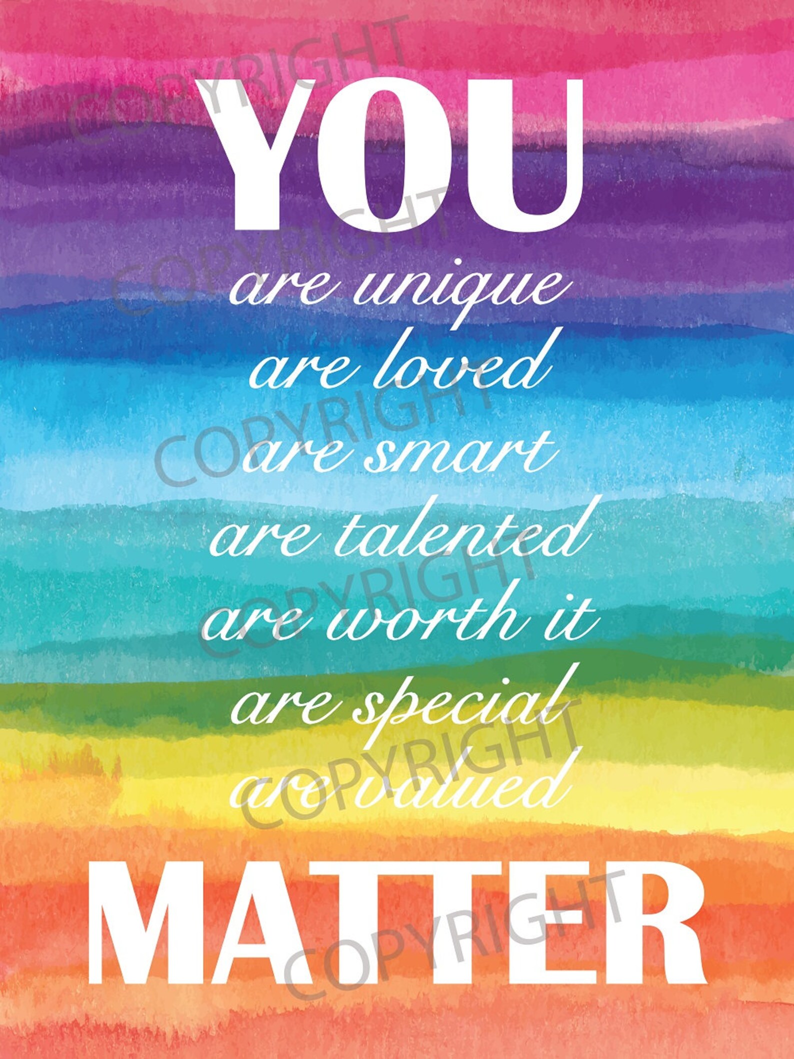 YOU MATTER Classroom Printable Counseling Office Poster - Etsy