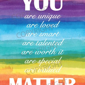 YOU MATTER Classroom Printable, Counseling Office Poster, Counselor ...