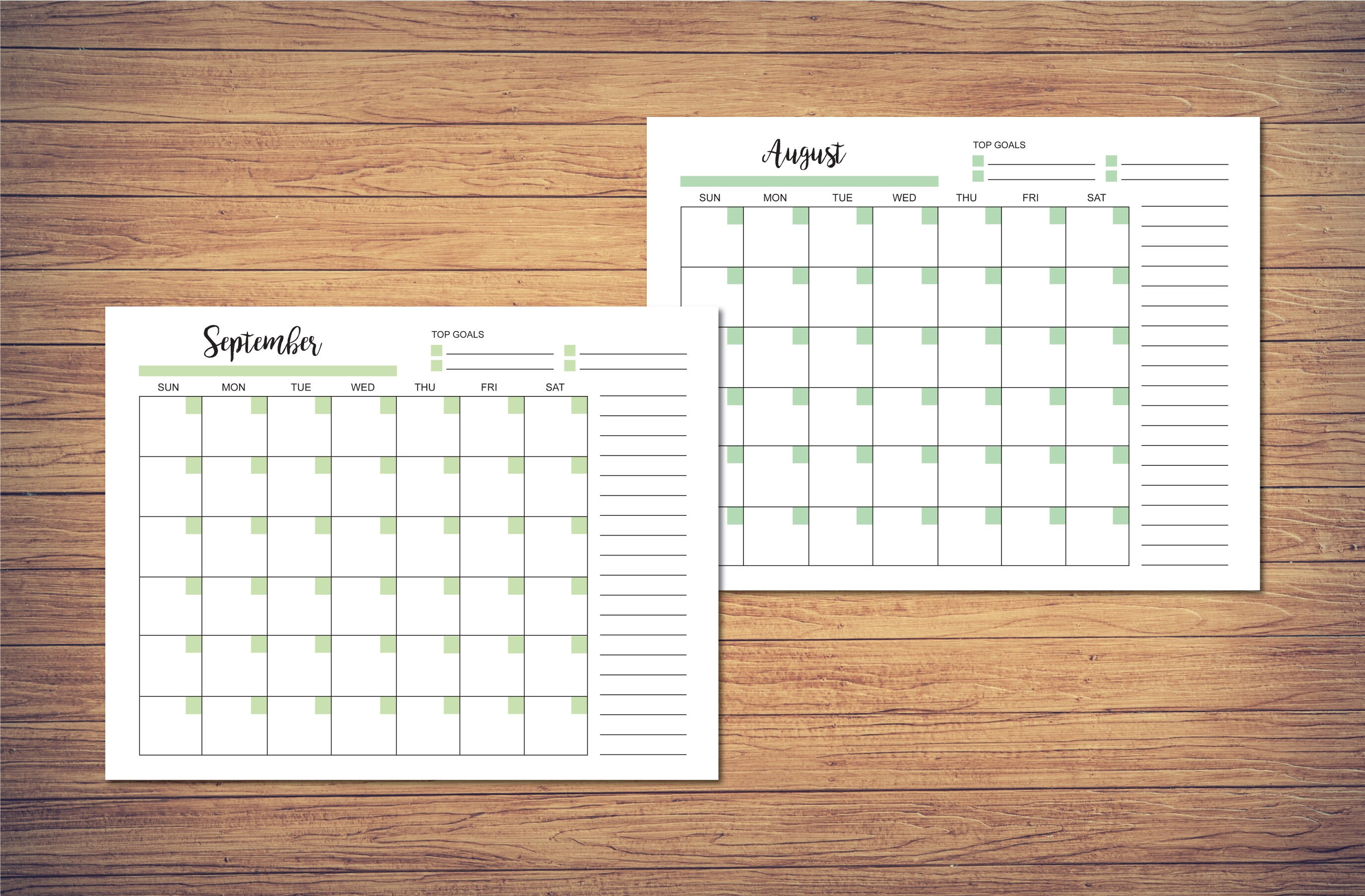 Blank Monthly Calendar Page Template INSTANT DOWNLOAD - Etsy
