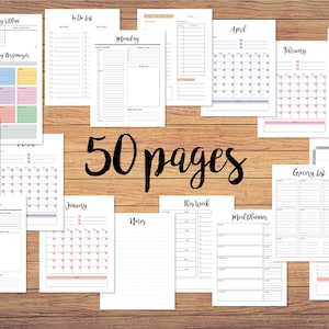 50 Pages -planner Templates Ultimate Collection, Printable Planner Set ...