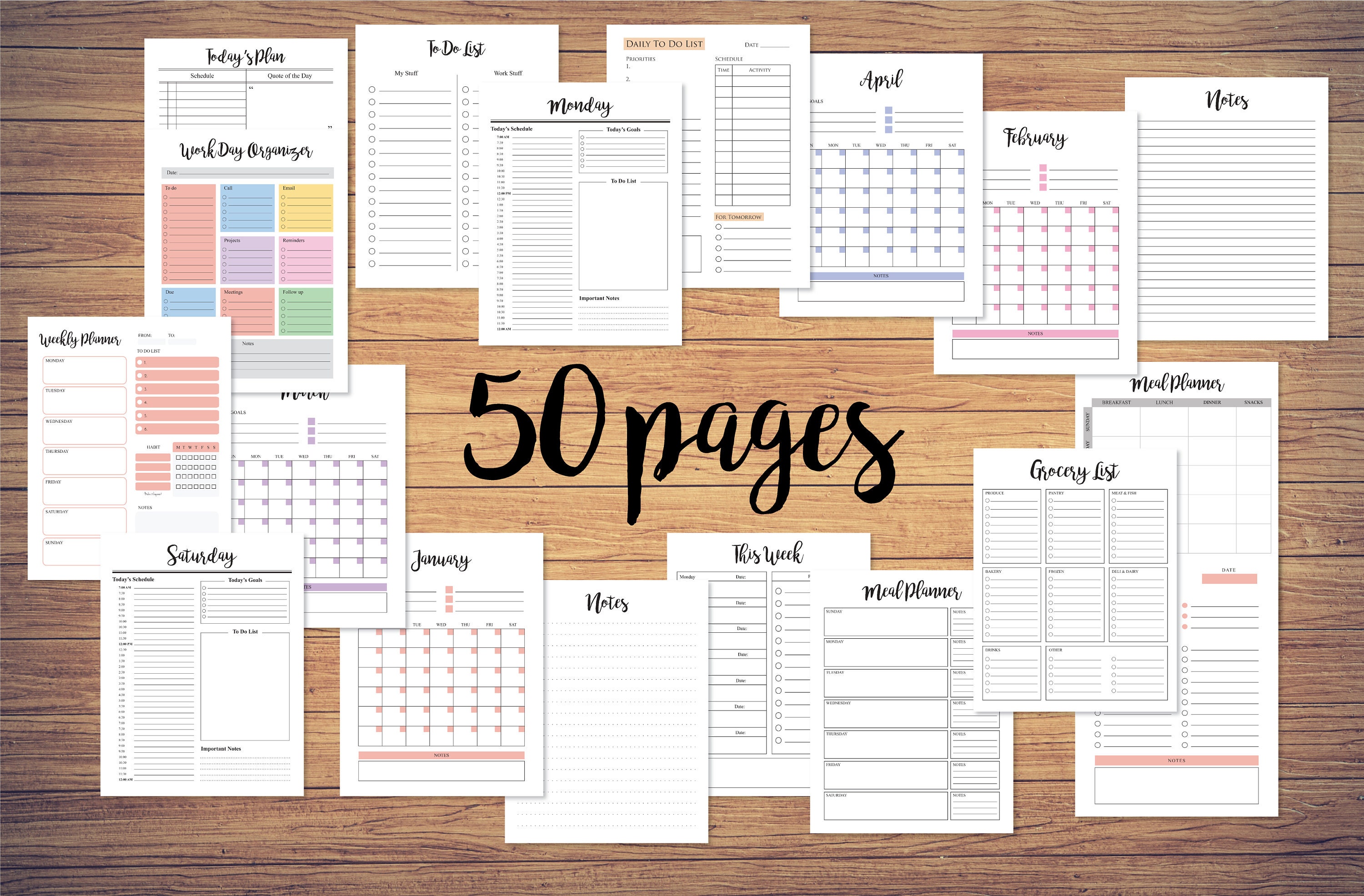 50 Pages planner Templates Ultimate Collection Printable | Etsy