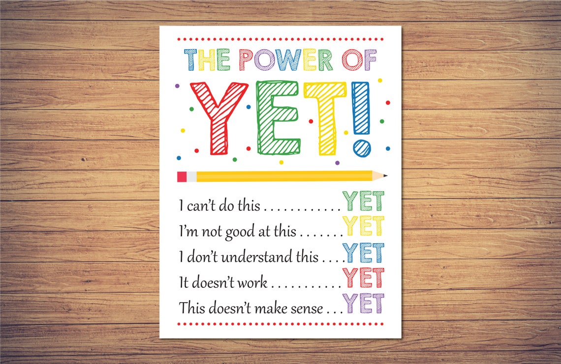 The Power of yet Poster Printable/motivational Wall Art/growth | Etsy