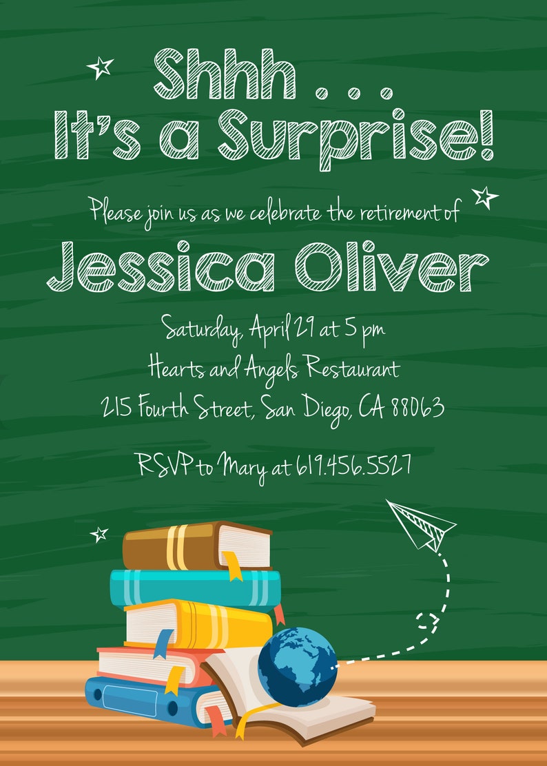 Teacher Retirement Invitation School Retirement Invitation | Etsy