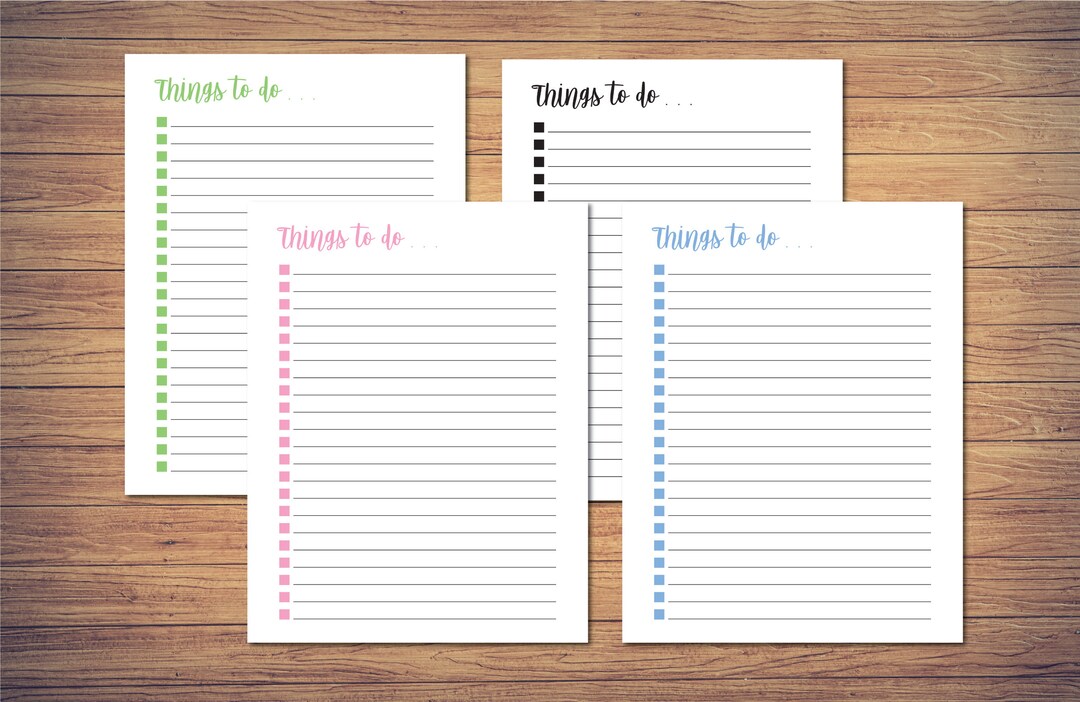 Printable Things to Do List, Get Things Done List, Work Day Organizer ...