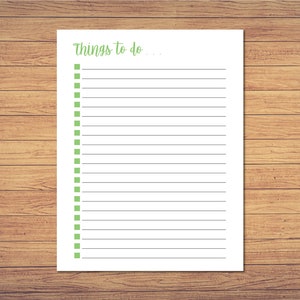 Printable Things to Do List, Get Things Done List, Work Day Organizer ...