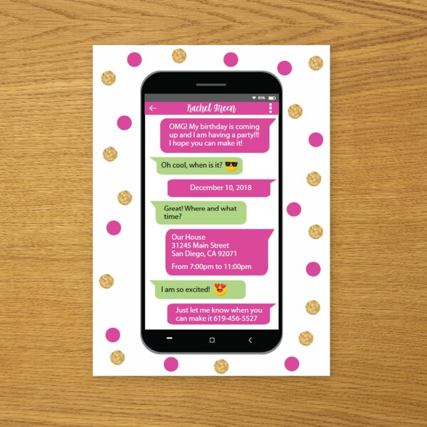 Printable and Cell Phone Invitation - Etsy