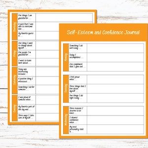 Printable Self-esteem Journal, Seven Day Journal for Confidence and ...