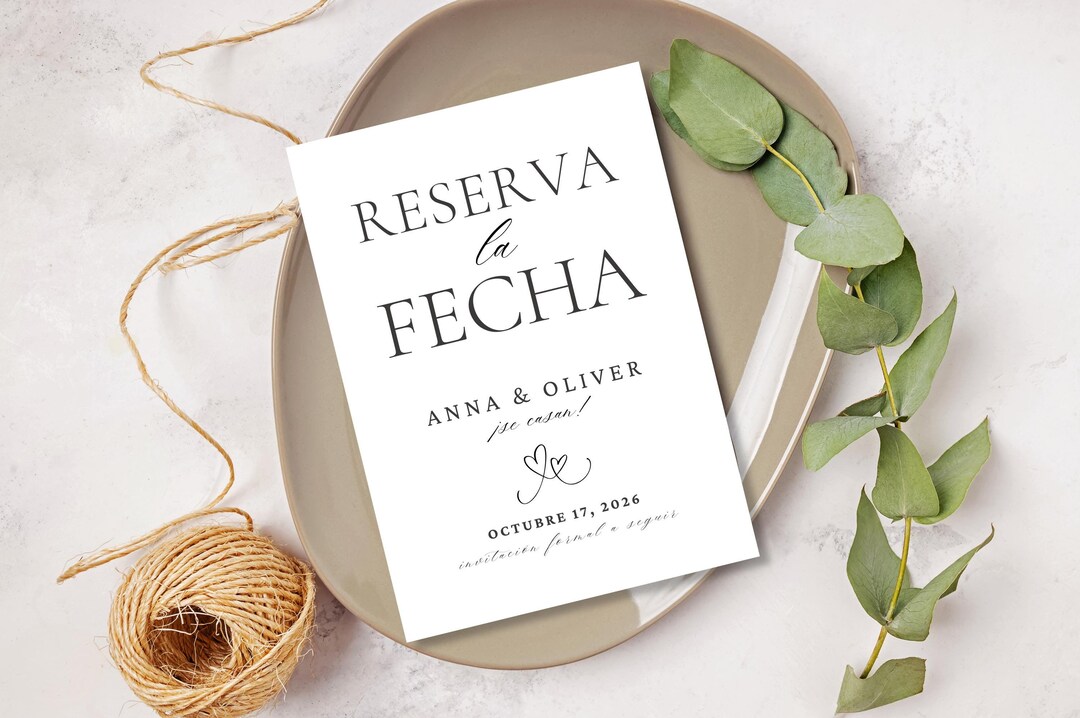 Spanish Save the Date Card/minimalist Save the Date Card/simple Save ...
