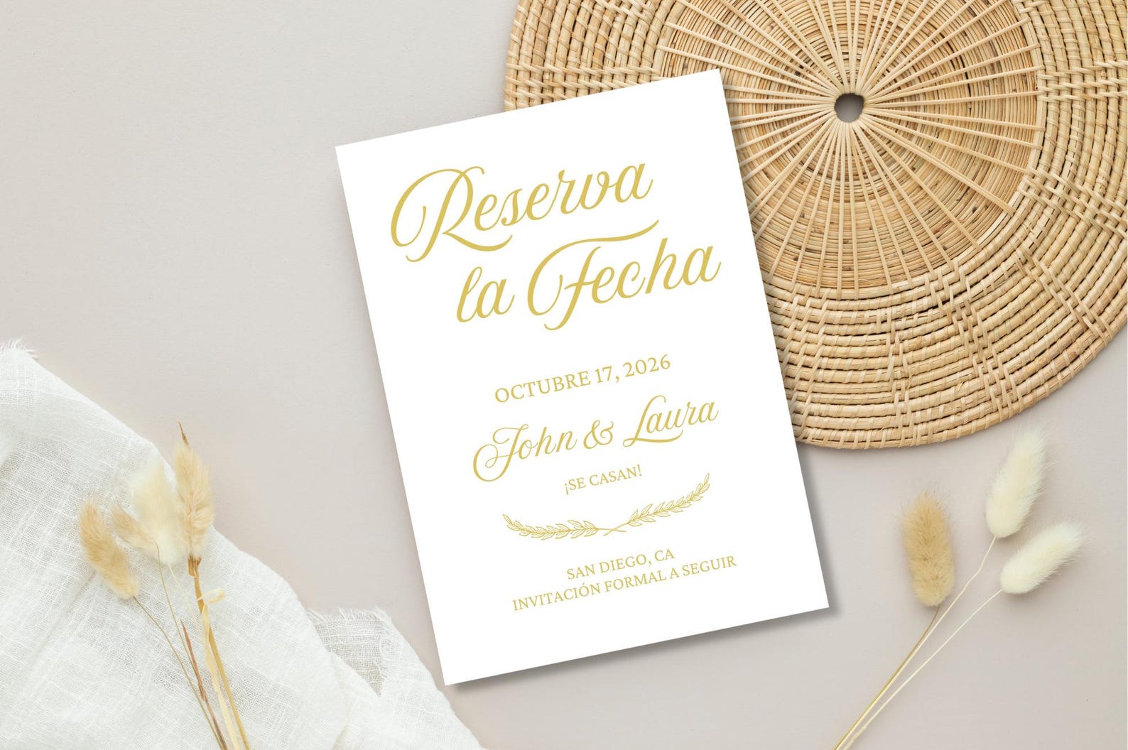 Spanish Save the Date/gold Save the Date Postcard/save the Date ...