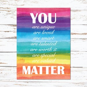 YOU MATTER Classroom Printable, Counseling Office Poster, Counselor ...