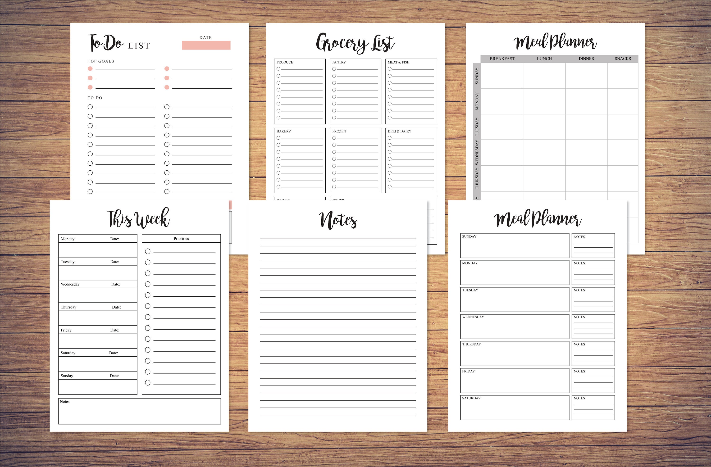 50 Pages -planner Templates Ultimate Collection, Printable Planner Set ...