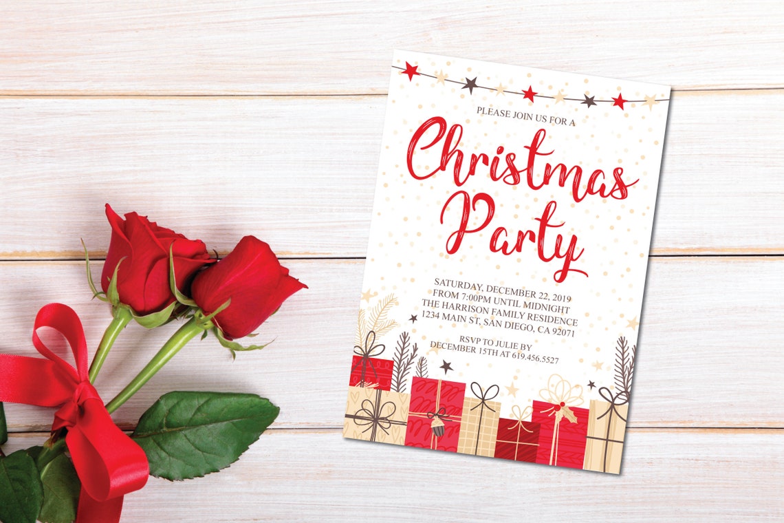 Printable Christmas Invitation/red Christmas | Etsy