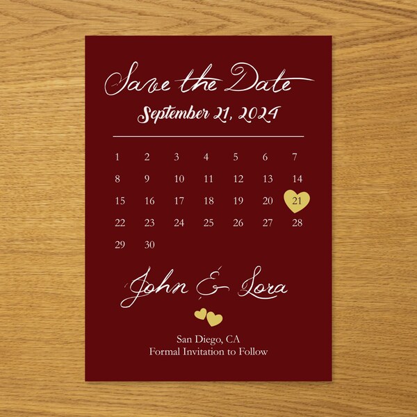 Red Save the Date Cards - Etsy